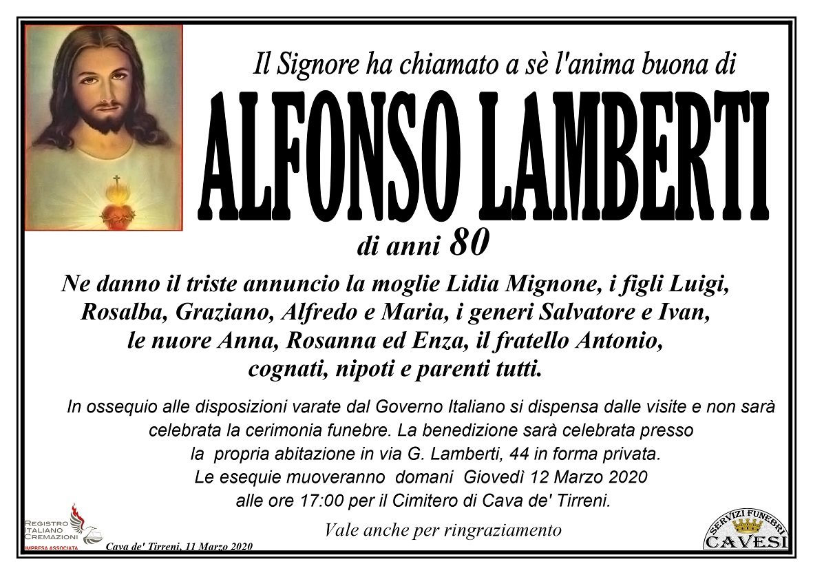 Cava, lutto Lamberti - Ulisse online