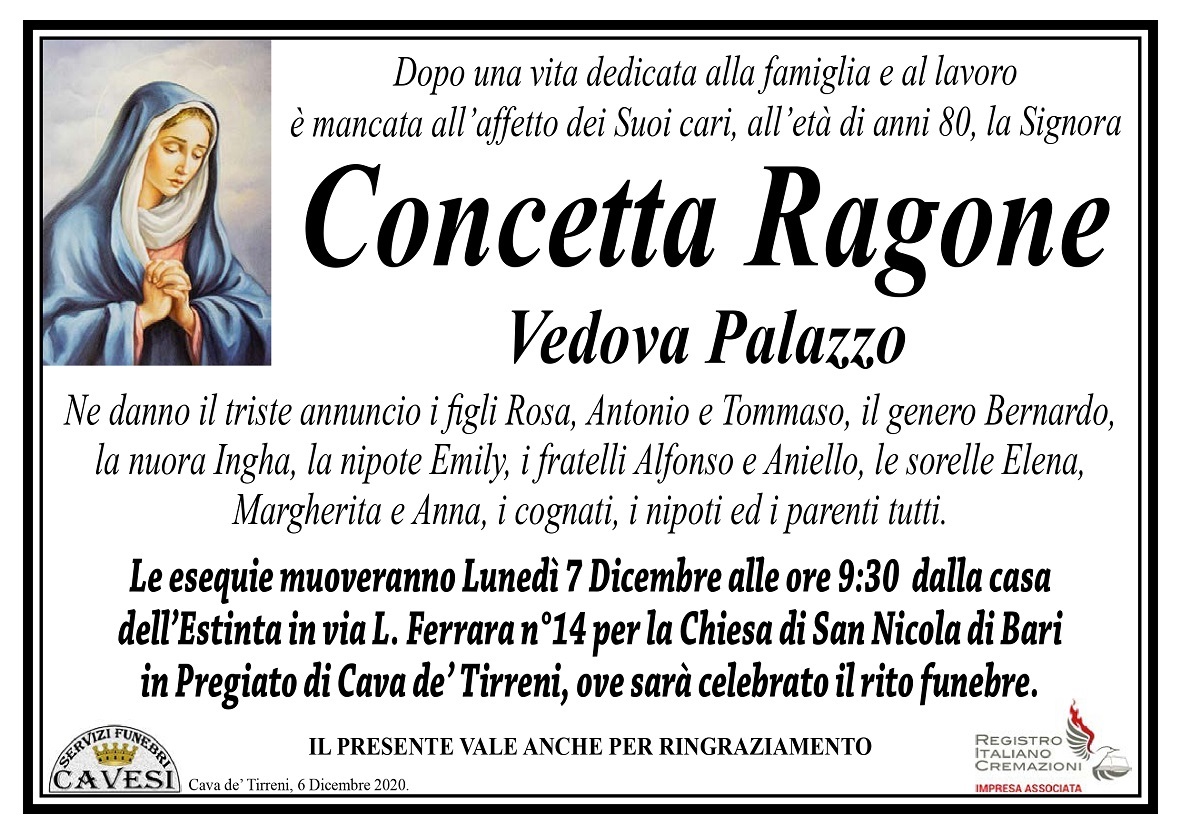 Cava, lutto Ragone - Palazzo - Ulisse online